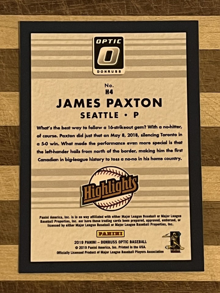 2019 Panini Donruss Optic Highlights Baseball James Paxton Card #H4 | eBay
