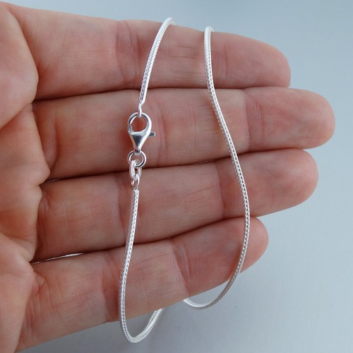 1mm Polished Round Foxtail Chain Necklace - 925 Sterling Silver - Italy ...