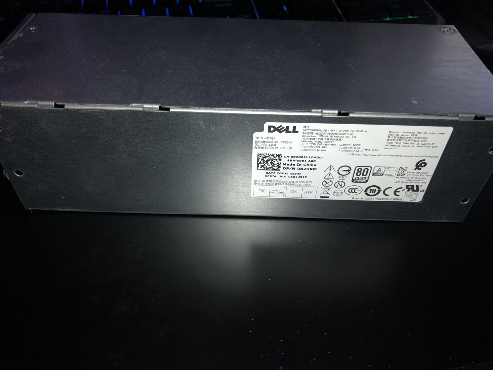 Dell L180es-00 180w 80 Plus Bronze Switching Power Supply Unit for sale ...