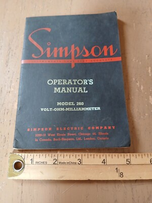 Simpson Model 260 Volt-Ohm-Milliammeter Model 260 Operator's Manual ...