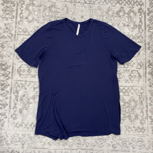 Fabletics Shirt Women's Stretch Blue T Shirt Top Stretch Split Side ...