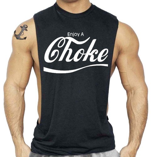 Men's Enjoy A Choke Workout Vest Tank Top shirt bjj jiu jitsu mma ...