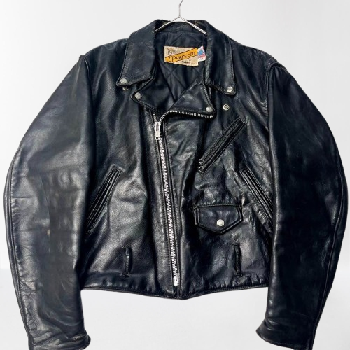 SCHOTT Perfecto 618 Double Riders Leather Jacket Black Size 44 Pre ...