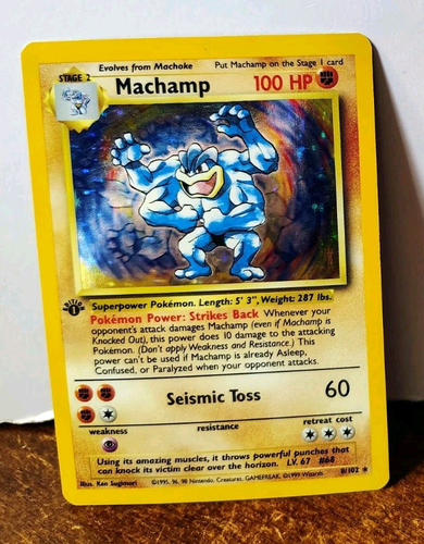 POKEMON MACHAMP 8/102 HOLO RARE 1ST EDITION BASE SET MP-LP | eBay