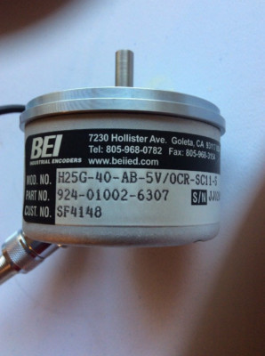 BEI INDUSTRIAL ENCODER Model H25G-40-AB-5V/0CR-SC11-S Part #924-10020 ...