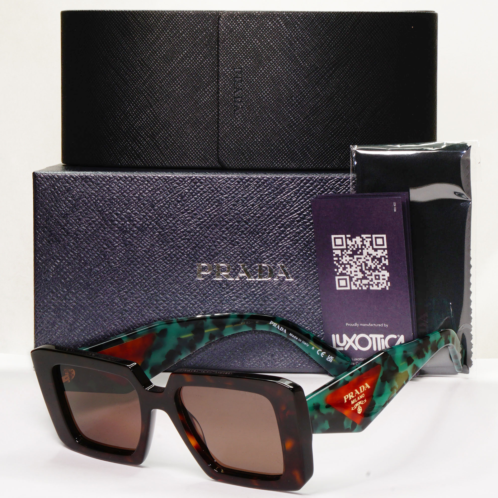 Prada Sunglasses Symbole Square Oversized Brown Triangle PR23YS SPR 23Y ...
