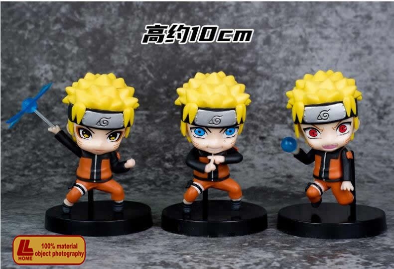 Anime ninja Shippuden Uzumaki ninja Rasengan 3pcs set cute Figure Toy ...