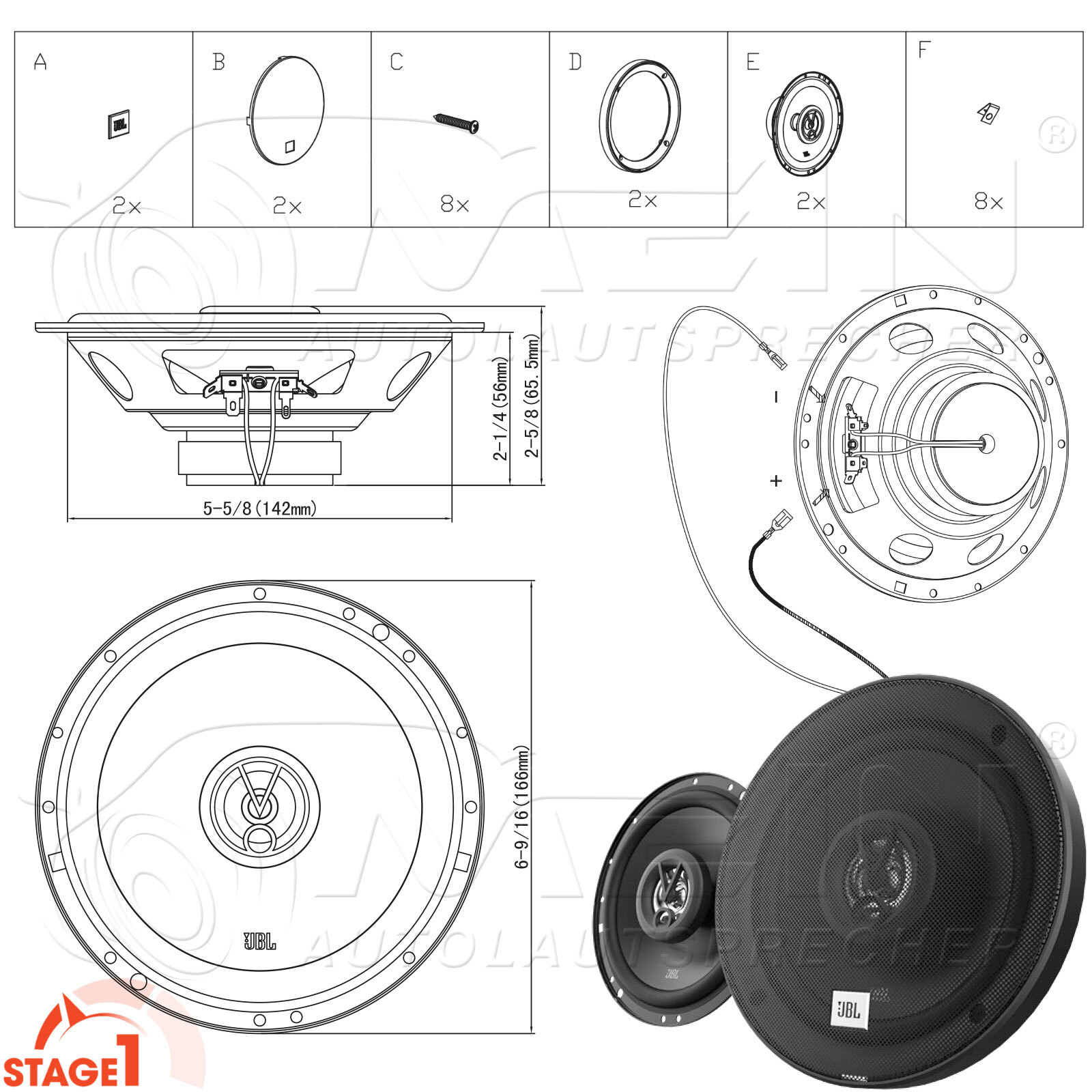 JBL LAUTSPRECHER für CITROEN C5 I Typ DC/DE 2001-2008 Front Heck Tür ...