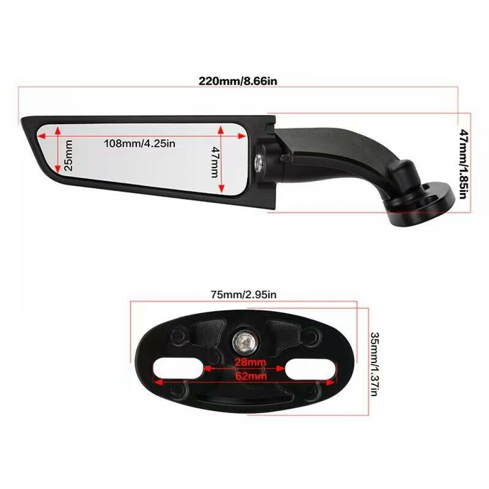 New Wind Adjustable Mirrors Rearview Wind Wing Mirror For Suzuki GSXR ...