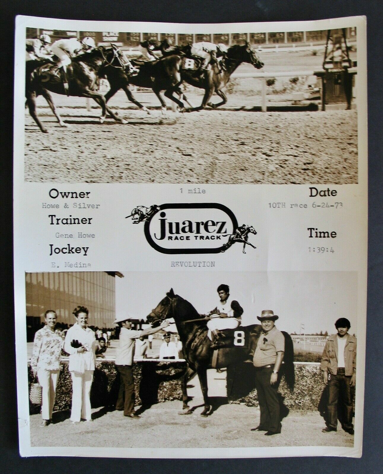 Vintage 1973 Picture Photograph Juarez Horse Race Track Jockey ...