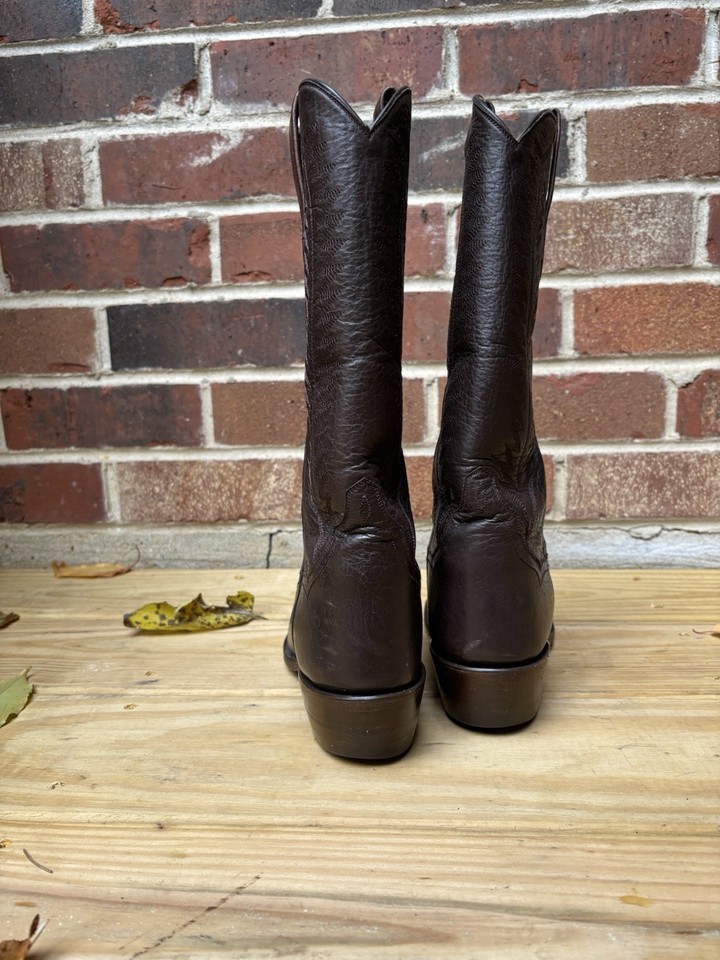 JB Hill "The Eagle" Cowboy Boots Brown Size 8 D Made In USA $1190 WORN ...