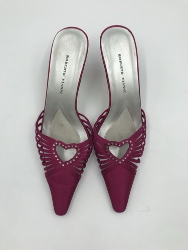 Roberto Vanni Pink Kitten Heel Mule Size 8.5 | eBay
