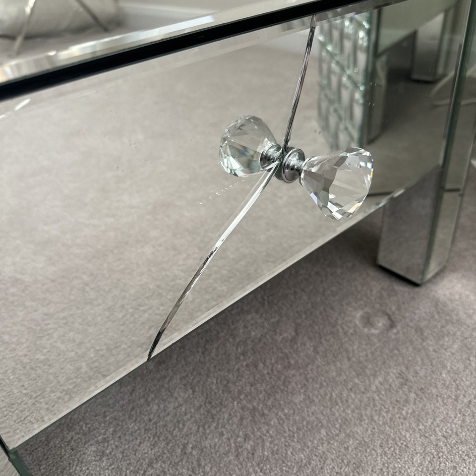 Mirrored Tall Chest 5 Drawer Crystal Handles m & S Furniture | eBay UK