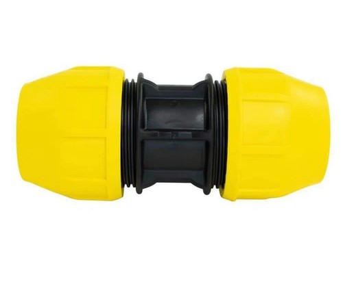 Gas Pipe Coupler Underground Yellow Poly 1 1/4 in Compression Fitting ...