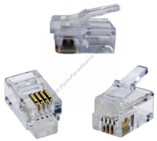 Lot100 Phone/Telephone RJ10 Crimp End/Terminator for Flat cable/cord ...