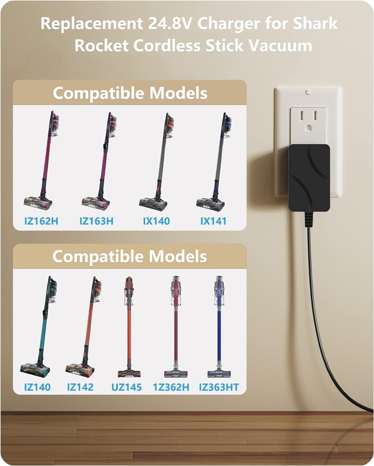 AC Adapter Charger For Shark Rocket Pet Pro IZ163 UZ145 WZ140 Cordless ...