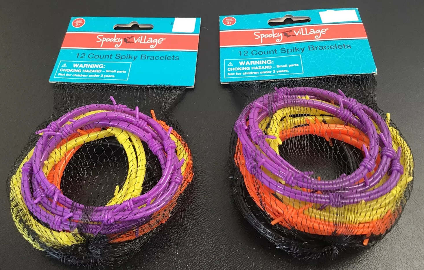 Lot Of 2, =24 Total Spooky Village Halloween Spiky Barbed Wire Bracelet ...