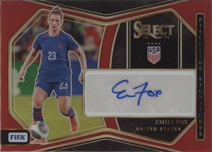 2023-24 Panini Select FIFA - Pitchside Signatures Emily Fox #PS-EF Red ...