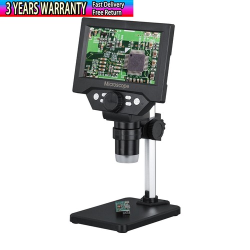 G5 10MP 1-1000X HD Industrial Digital Microscope w/Aluminum Alloy Stand ...