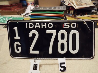 Vintage Idaho License plate 1950 1G 2 780, Gem County | eBay