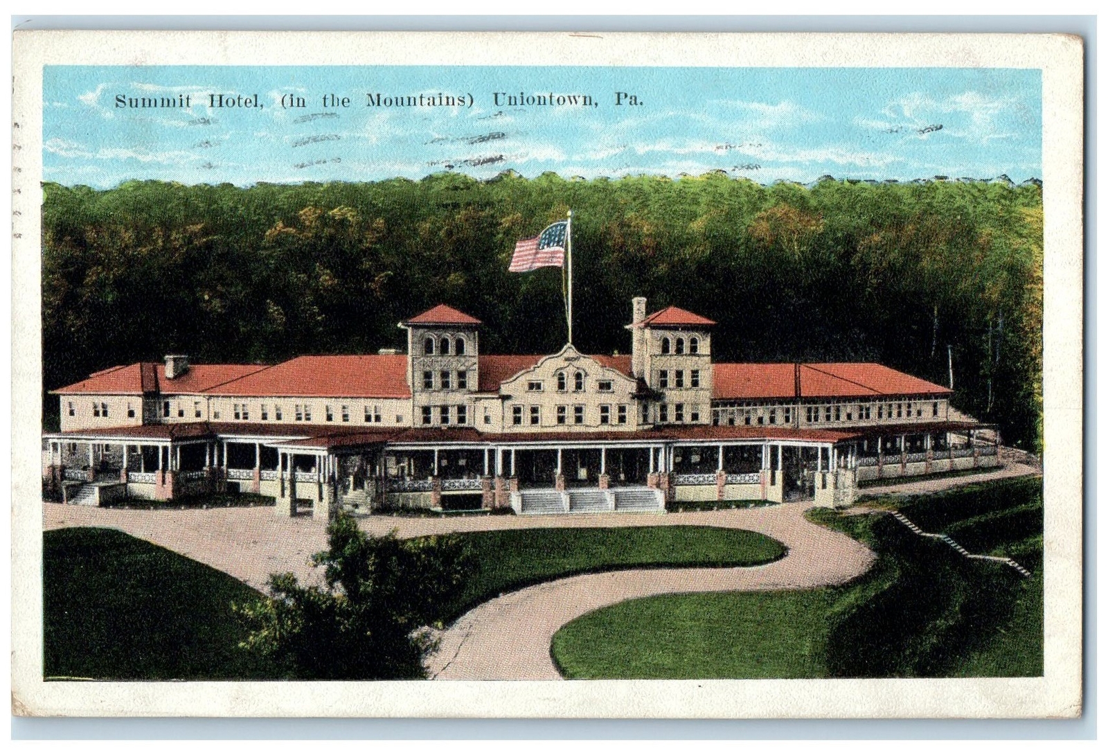 1922View Of Summit Hotel In The Mountains Uniontown Pennsylvania PA ...