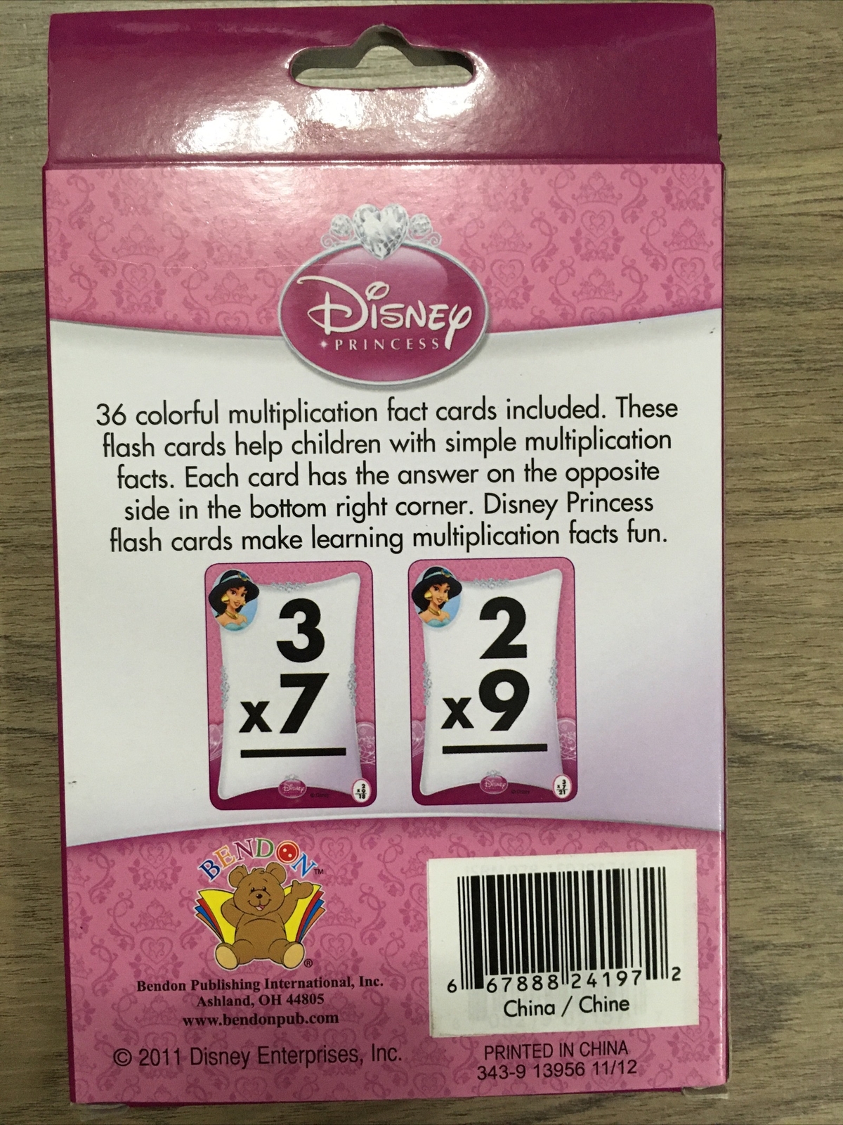 Disney Princess Multiplication Learning Cards Numbers 36 Cards ...