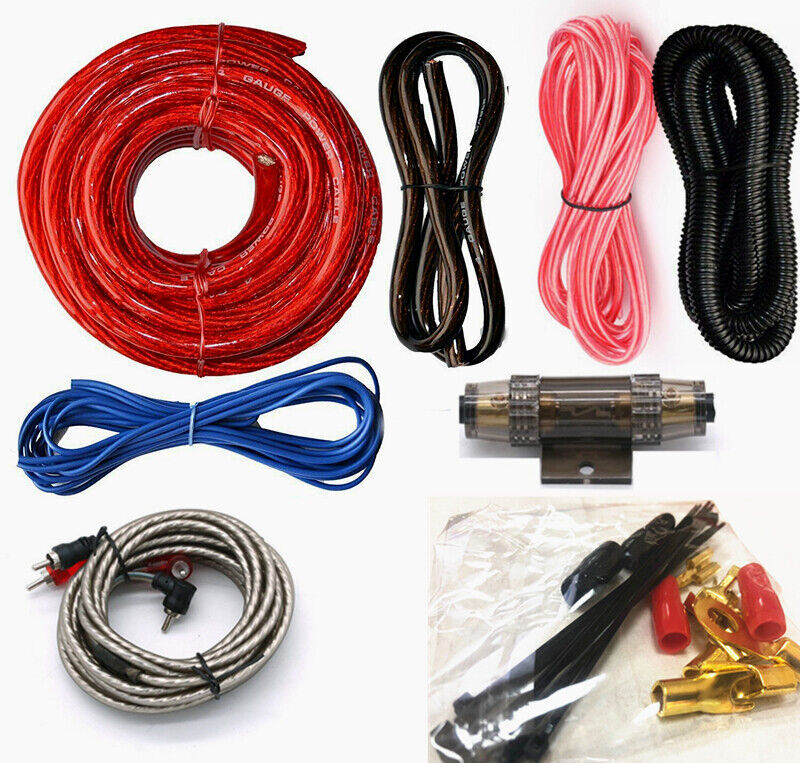 4 Gauge 2300W Car Audio Cable Kit Amplifier Install Amp RCA Subwoofer ...