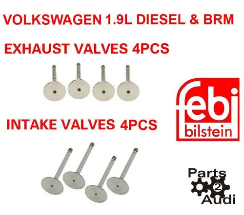 Engine Intake Exhaust Valves Set 8pc Kit For VW TDI Diesel 1.9L BRM Eng ...