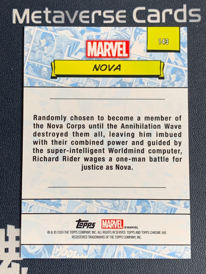2024 Topps Chrome Marvel Nova Blue Wave Refractor /150 SSP | eBay