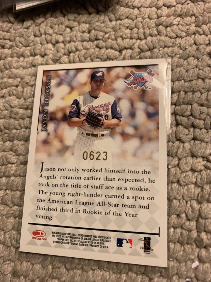 Jason Dickson 0623 Autograph Millennium Marks 1998 Donruss Signature ...