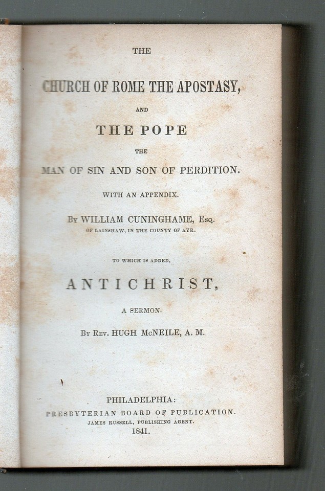 Church of Rome the Apostasy, & Pope the man of sin & Antichrist sermon ...