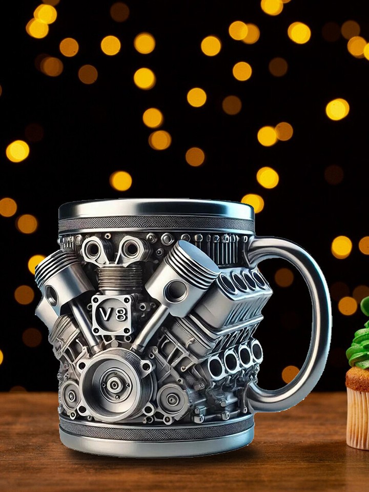 Unique 3D Car Engine Mugs Cup Stainless Steel Coffee Mug V8 Engines ...