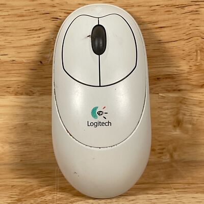 Vintage Logitech M-RN68 White Portable Fast Scrolling Wheel Cordless ...