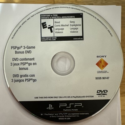 PSPgo 3-Game Bonus DVD (Playstation 3) - DISK ONLY | eBay
