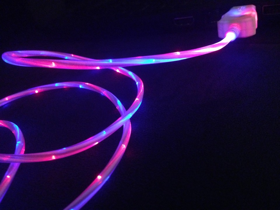 3Ft iPhone 12/11/X/8/7/6/5/ Dual-Color USB Data Sync LED Light Up ...
