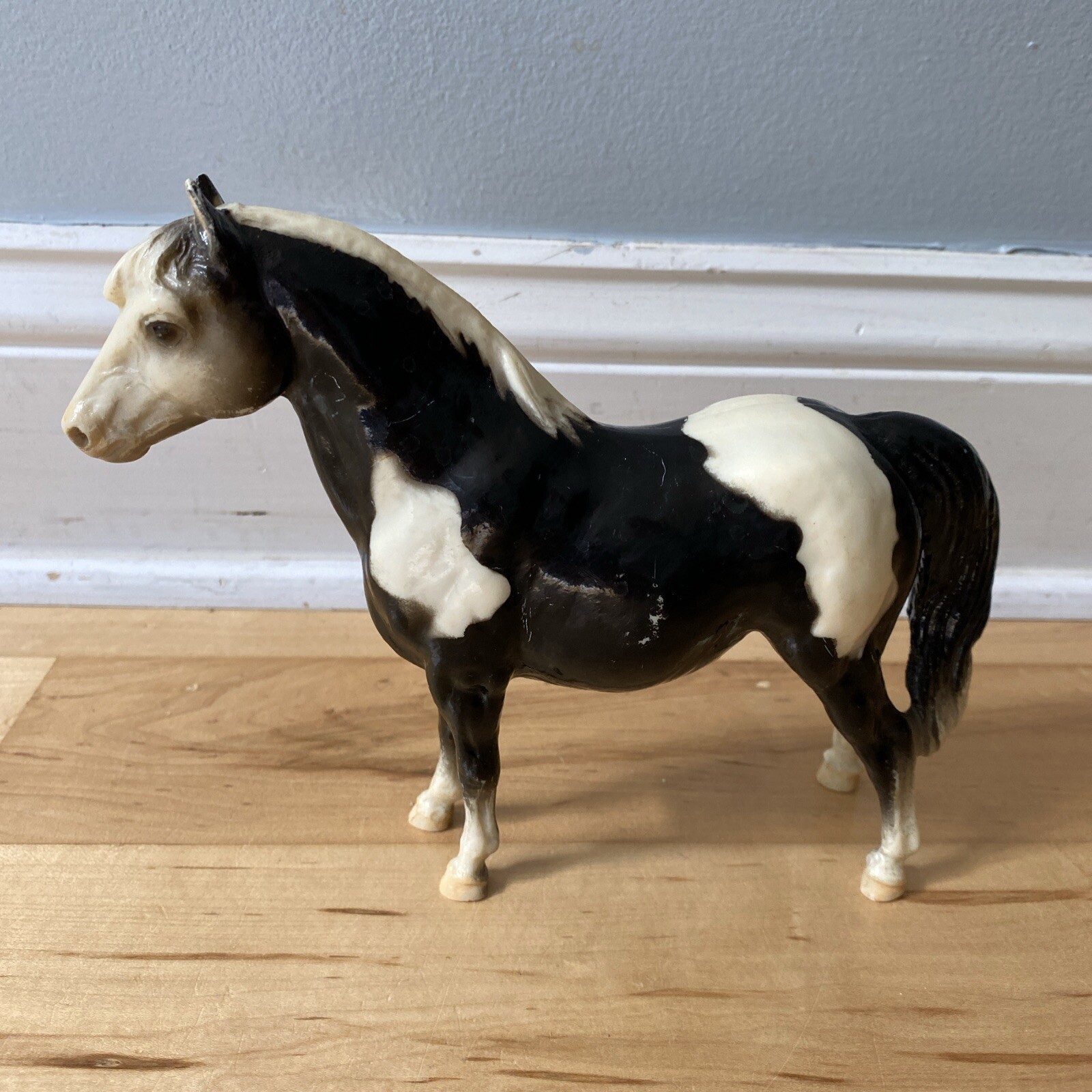 VINTAGE BREYER HORSE - 1960 Shetland Pony - GLOSSY Black/White Pinto | eBay