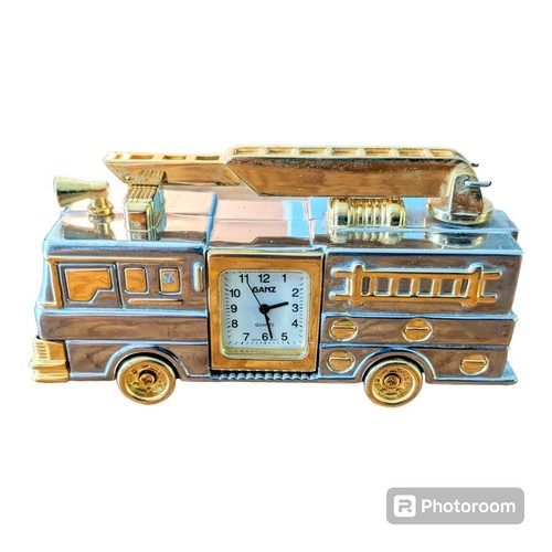 Miniature Fire Engine Truck Clock Unique Collectors Item Rare Timepiece ...