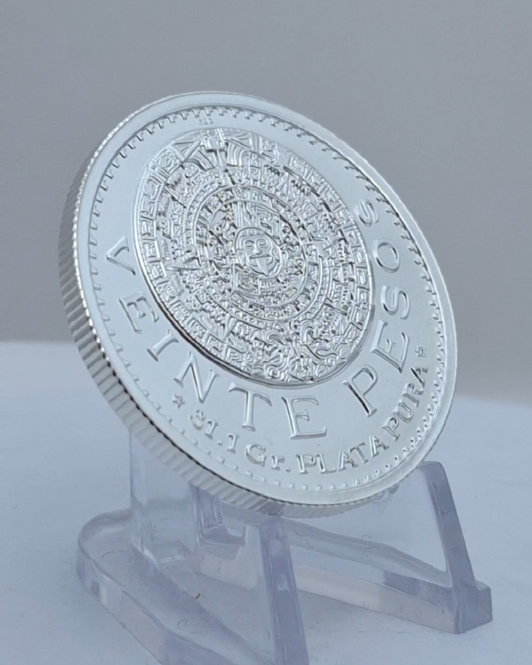 Mexico 20 Pesos Veinte 1 Oz 999 Silver Plata Pura Round Medal Onza NEW ...