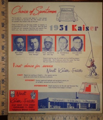 1951 Kaiser Brochure Sheet Sportsman | eBay