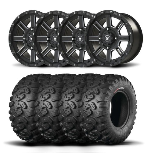 Set of 4 Bullite Lancer Wheels 15" Kenda K3201 Mastodon HT Tires ...