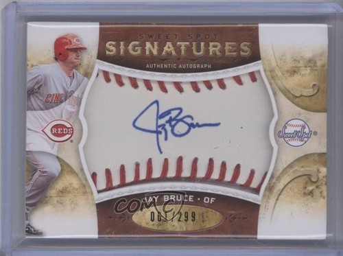2009 Sweet Spot Signatures White Ball Red Stitch Blue Ink Jay Bruce ...
