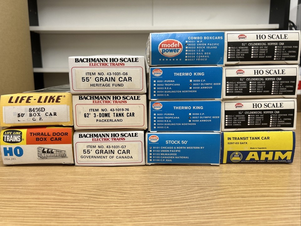 Various Brands, Model Railway, Rake Of 13 (Wagons/Box & Tank Cars) HO ...