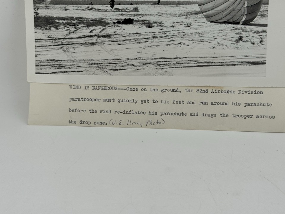 Real Photo 82nd Airborne Division Paratrooper Landing U. S. Army Photo ...