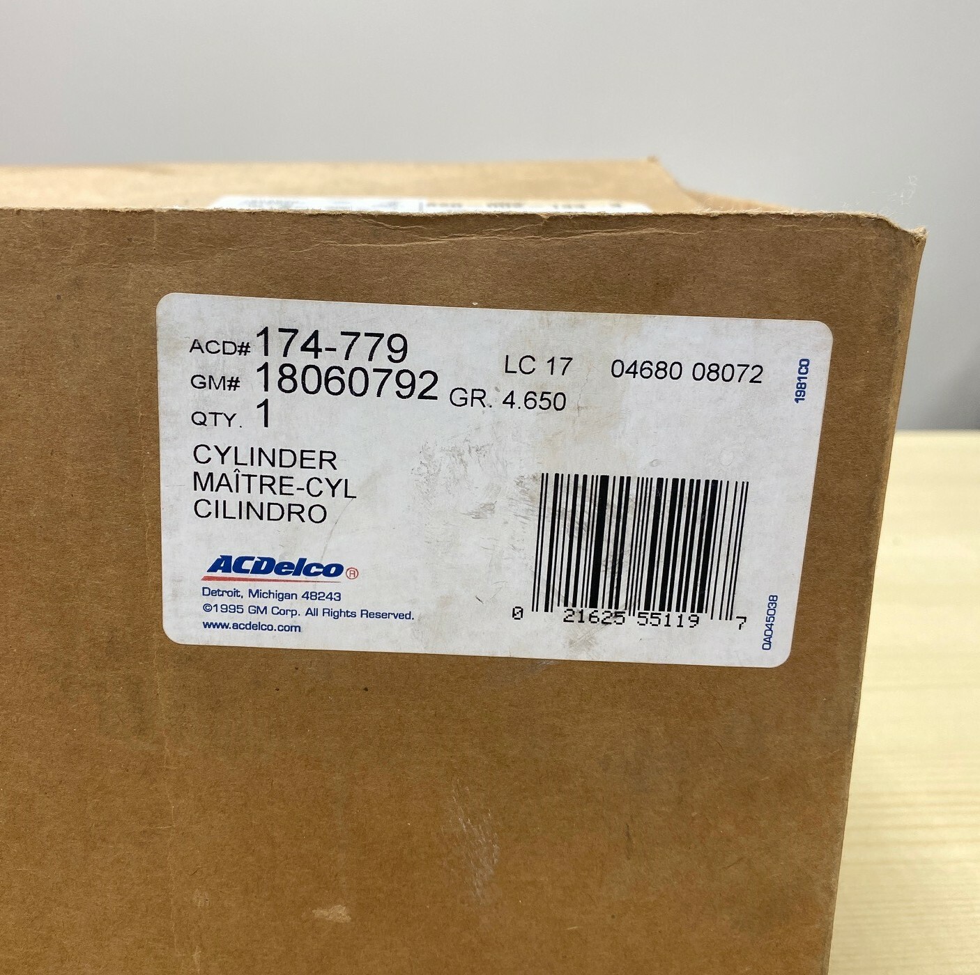 P/N# 174-779 GM#18060792 New AC Delco Master Cylinder | eBay