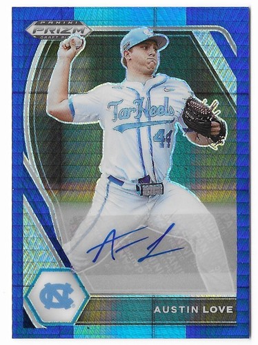 Austin Love 2021 Prizm Draft Autograph Blue Carolina Hyper #90 Rookie ...