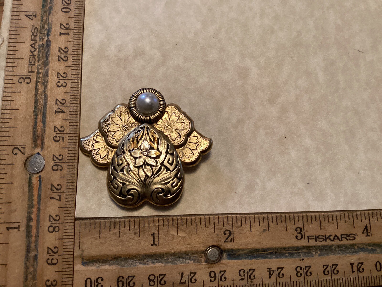 Vintage Angel of Love Heart Jane Davis 1995 AOL Brooch Pin With Faux ...