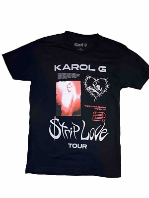 Authentic Karol G Strip Love Tour Merch Small T shirt Black | eBay