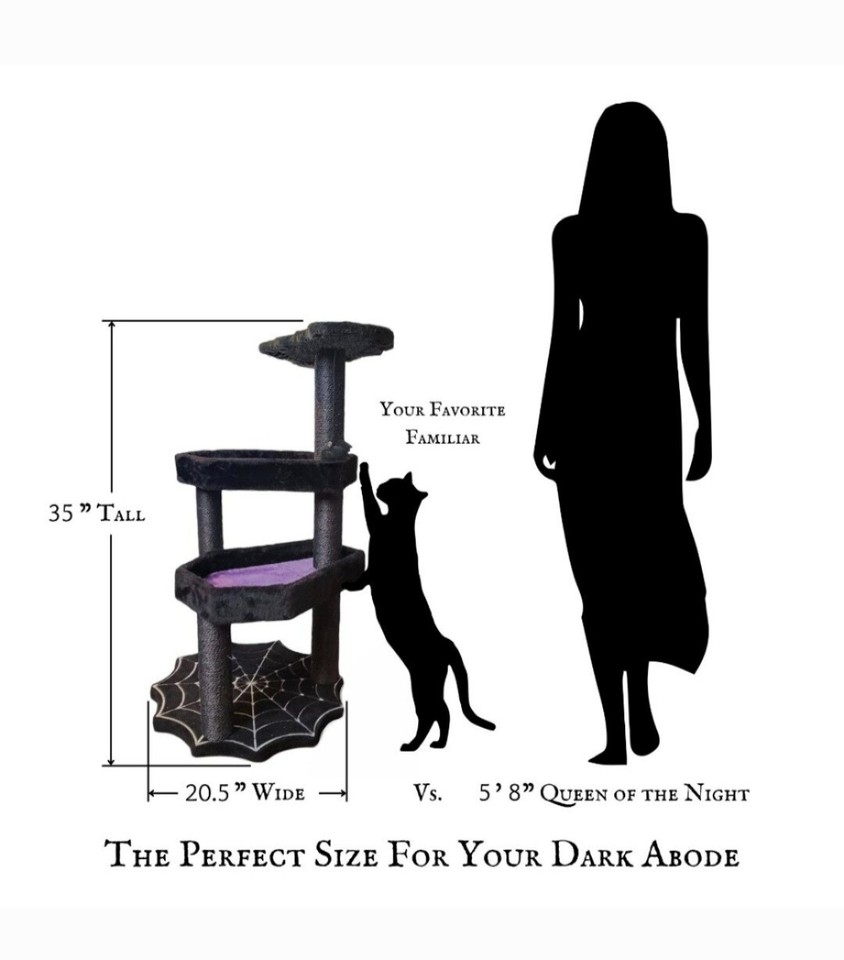 Gothic Cat Tree - Multi-Level Coffin Beds, Scratching Post, Perch, Bat ...