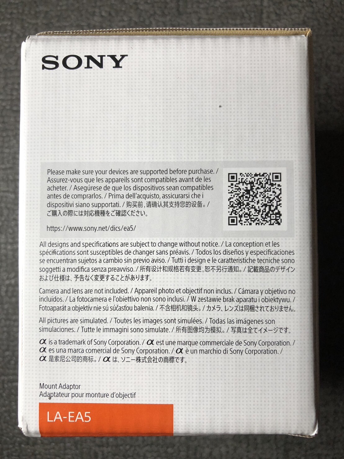 SONY LA-EA5 A-Mount Lens Adapter for E-Mount Cameras Full Size Sensor 35mm | eBay