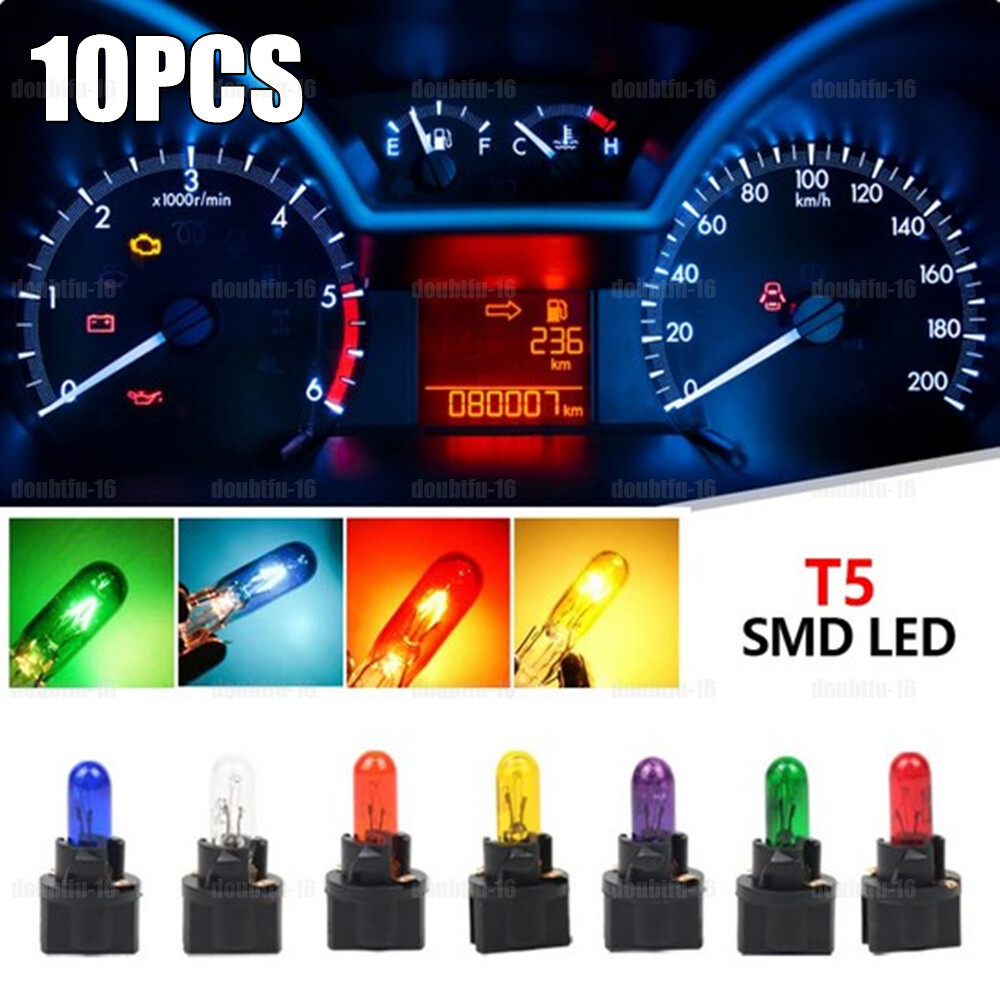 10pcs T5 SMD Car LED Dashboard Instrument Interior Light Bulbs ...